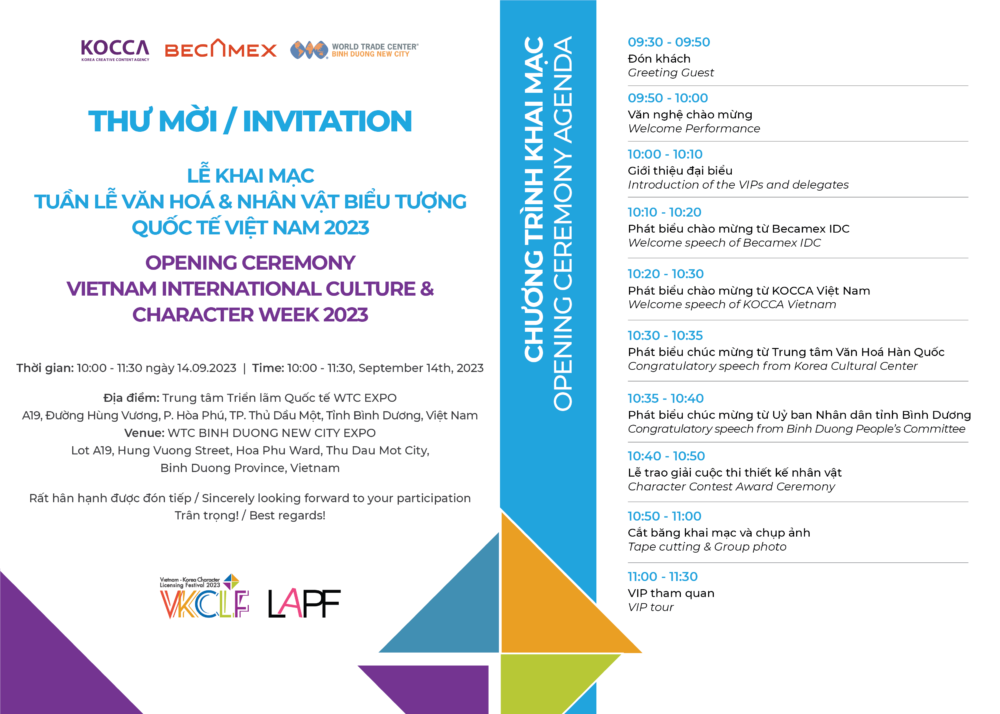 INVITATION OPENING CEREMONY VIETNAM INTERNATIONAL CULTURE & CHARACTER ...